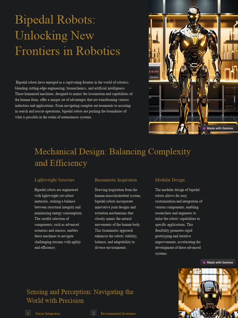 Bipedal Robots Unlocking New Frontiers in Robotics | PDF | Robotics | Robot
