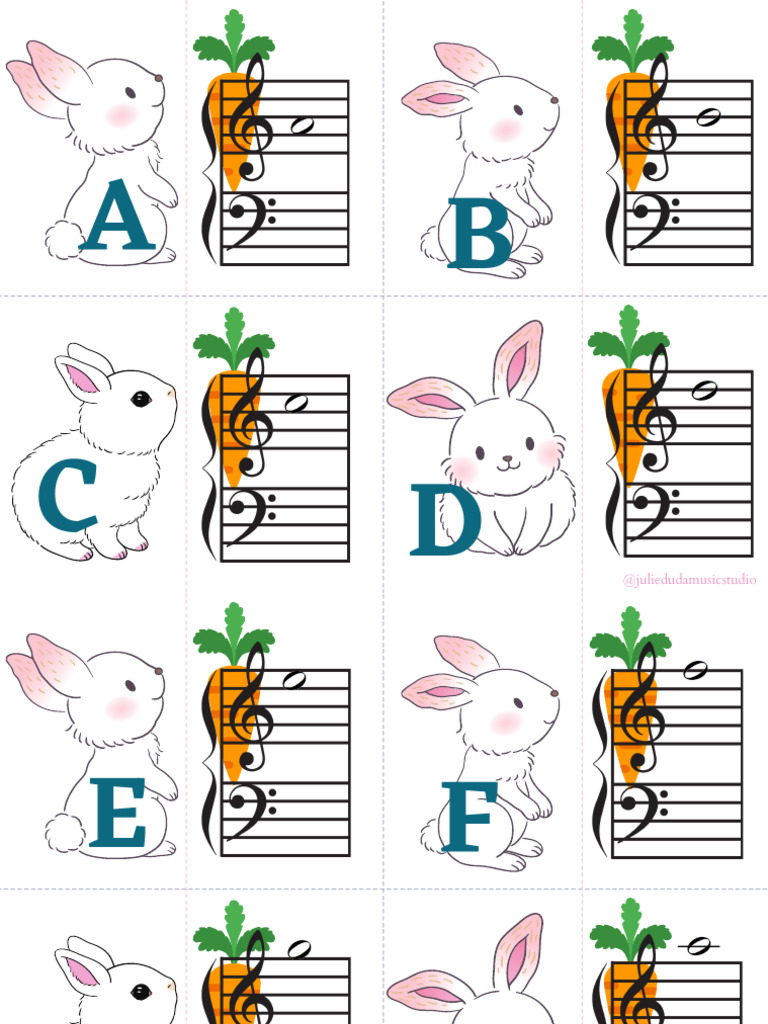 Easter Bunny Music Matching Game | PDF | Clef | Musicology