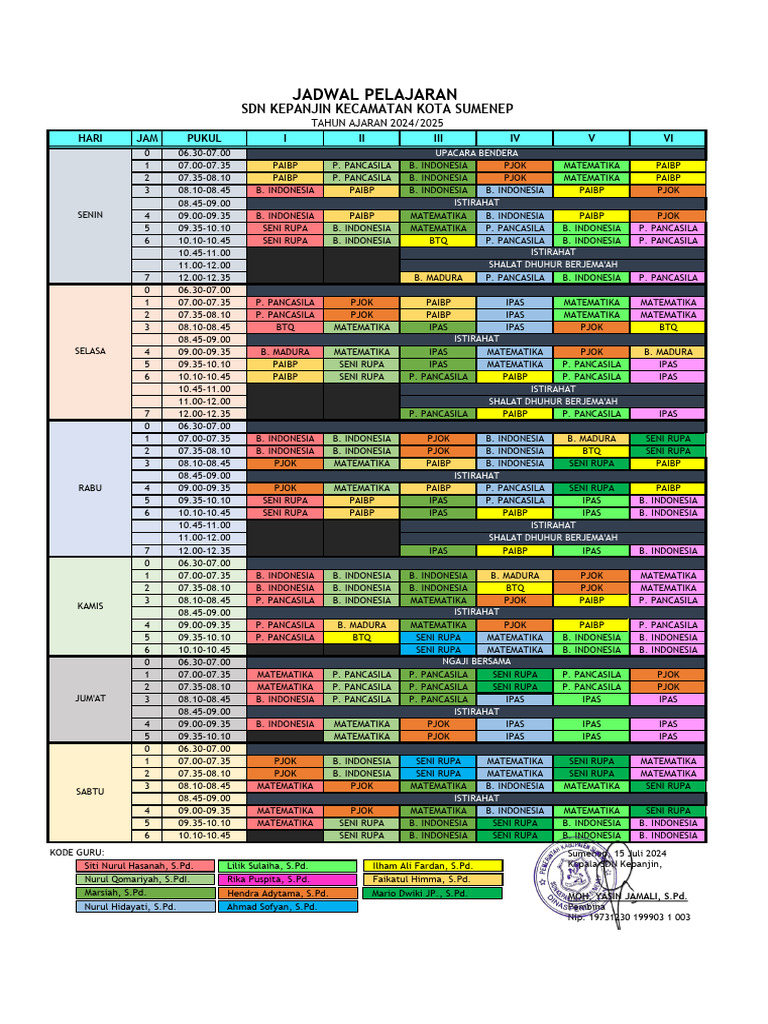 Jadwal KBM 2024-2025-1 | PDF