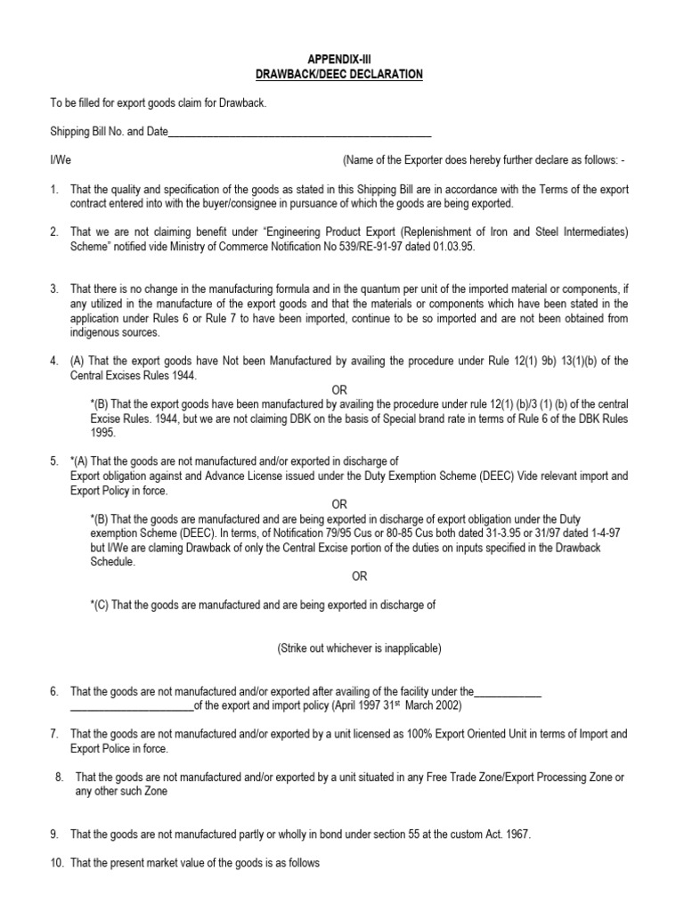 Appendix - III | PDF | Exports | Trade