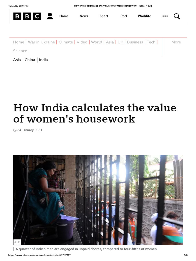 Valuing Women's Housework in India | PDF | Housewife | Salary