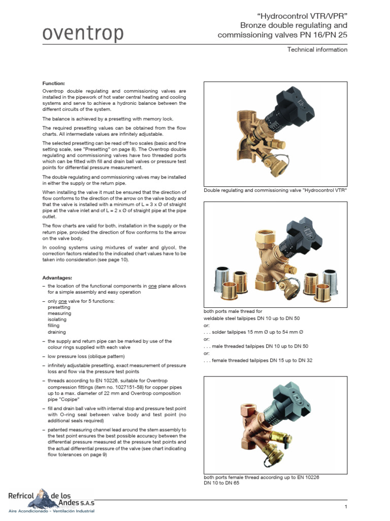 Hydrocontrol VTR | PDF | Pipe (Fluid Conveyance) | Valve