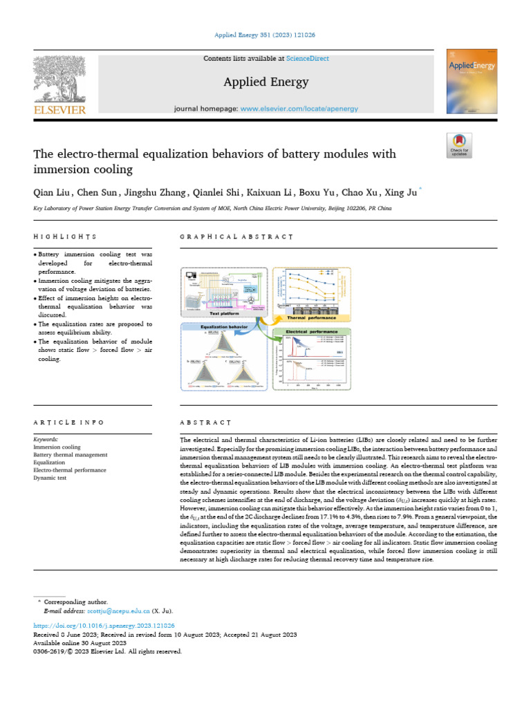 The Electro-Thermal Equalization Behaviors of Battery Modules With ...