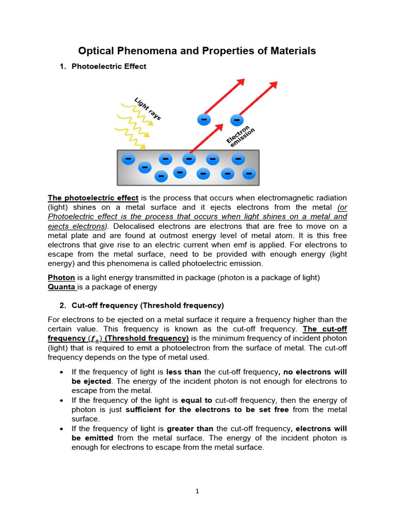 Photoeletric Effect PDF | PDF | Photoelectric Effect | Light