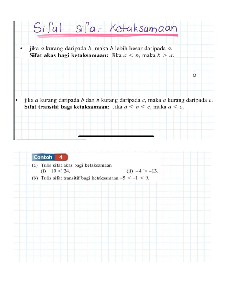 Subtopik Sifat Ketaksamaan | PDF
