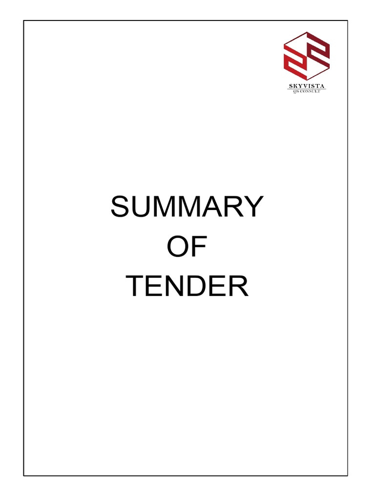 5.0 Summary of Tender | PDF | Technology & Engineering