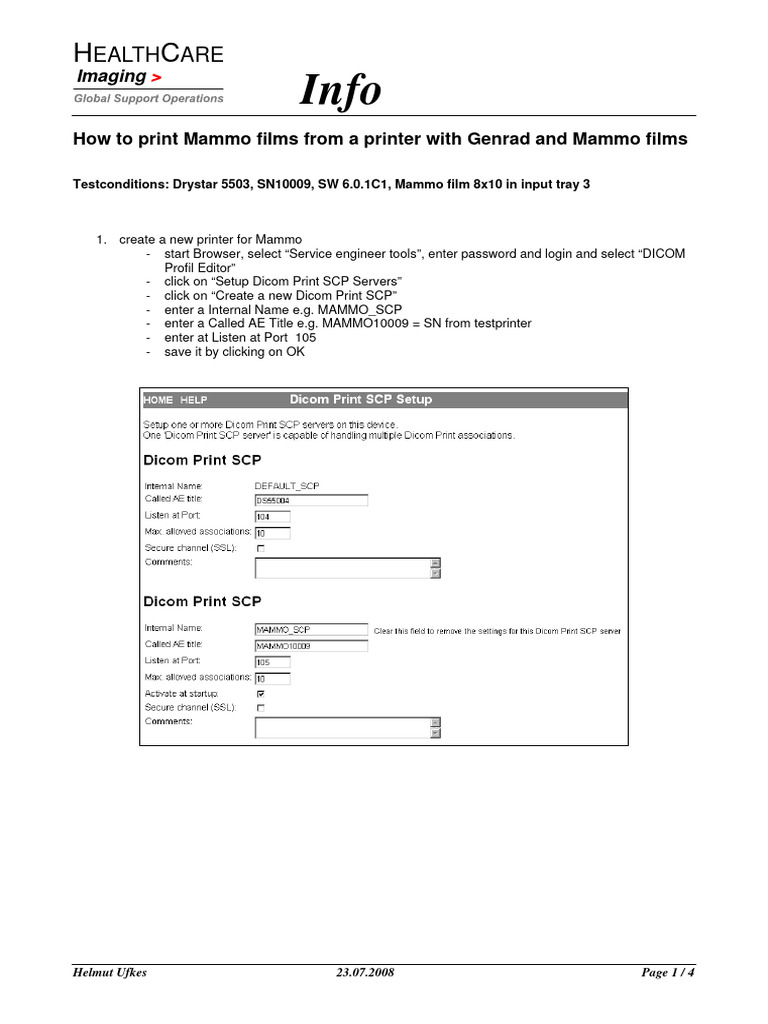 How to print on Mammo films | PDF