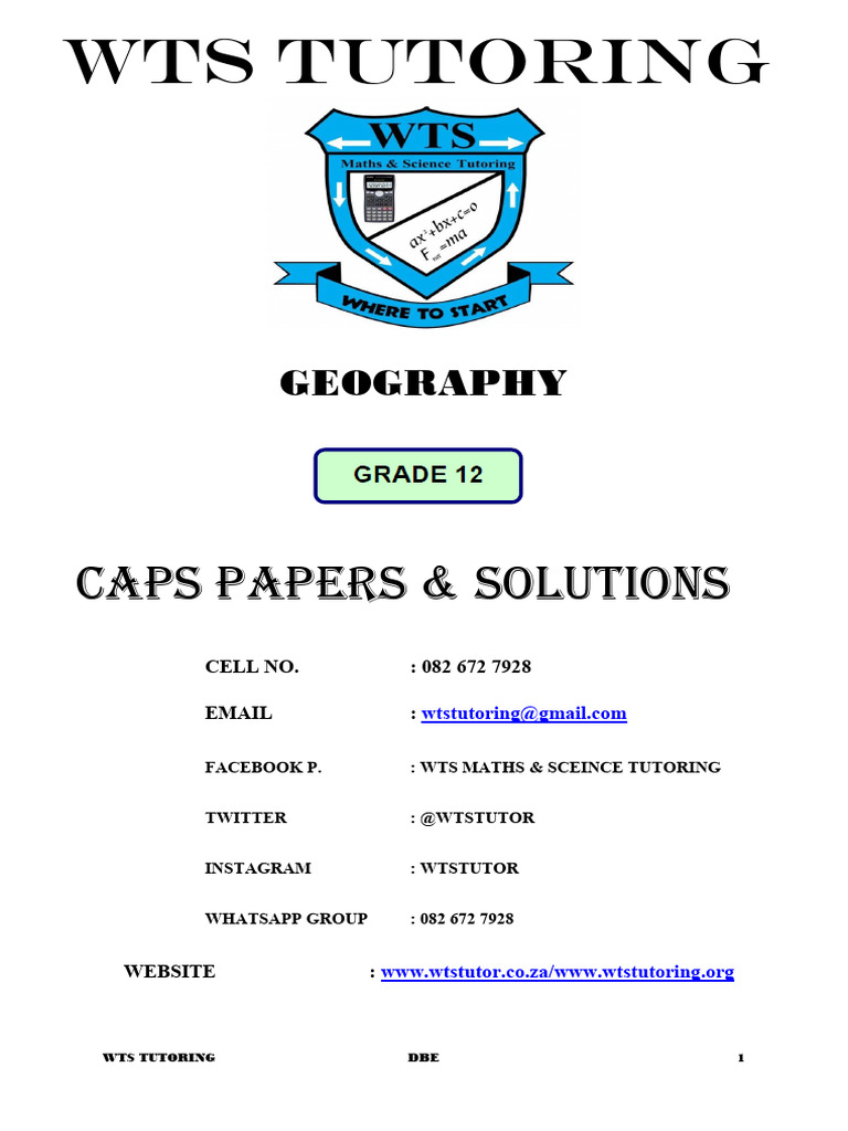 Wts 12 Geography Guide Q & S - 1 | PDF | Home & Garden | Technology & Engineering