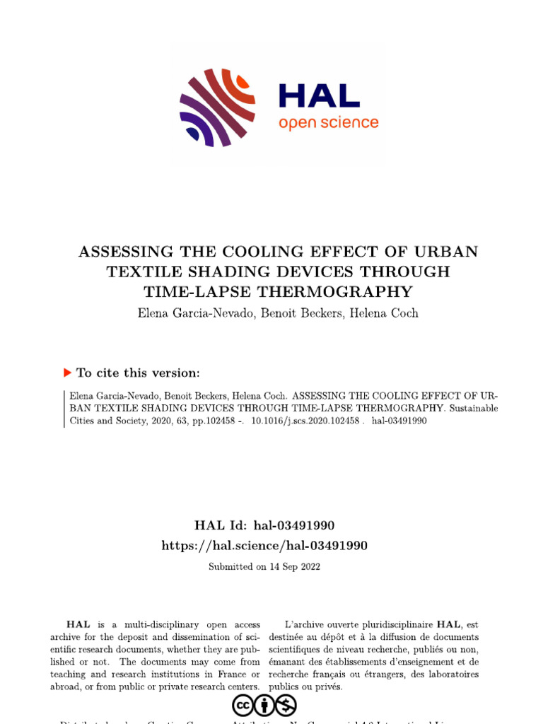 Assessing The Cooling Effect of Urban Textile Sails.. | PDF