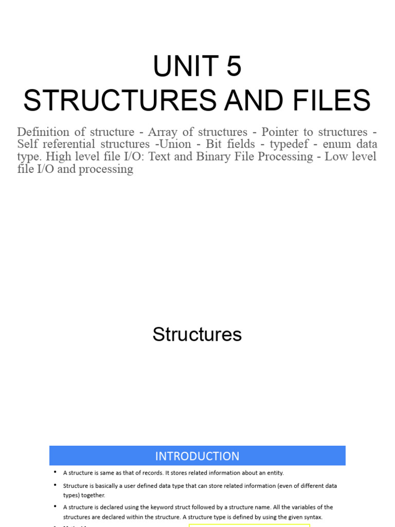 Unit 5 | PDF | Pointer (Computer Programming) | Computer File Unit 5 | PDF | Pointer (Computer Programming) | Computer File