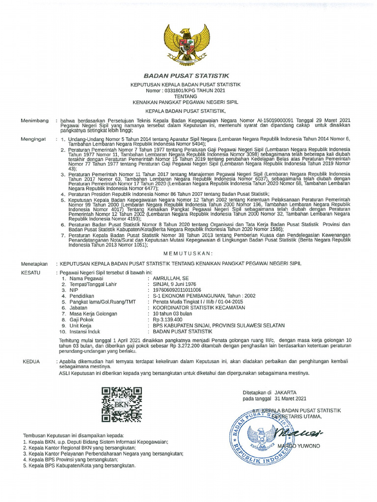 SK 3C Amrullah SE | PDF