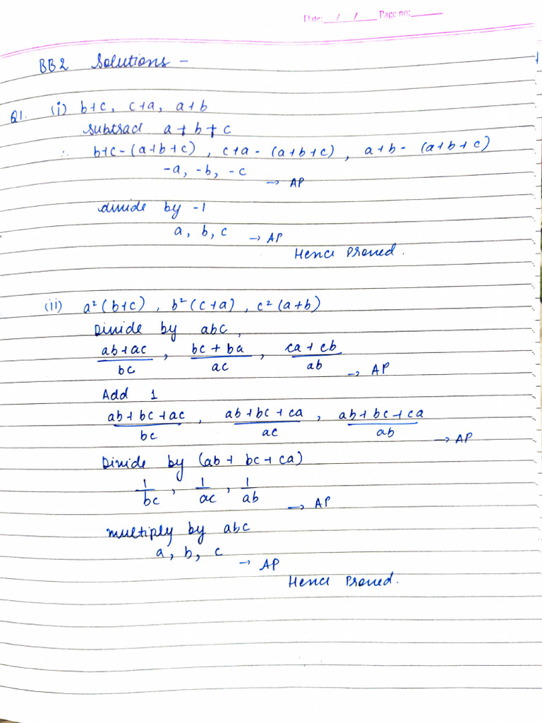 Seq&Series (Bb2) Solutions | PDF