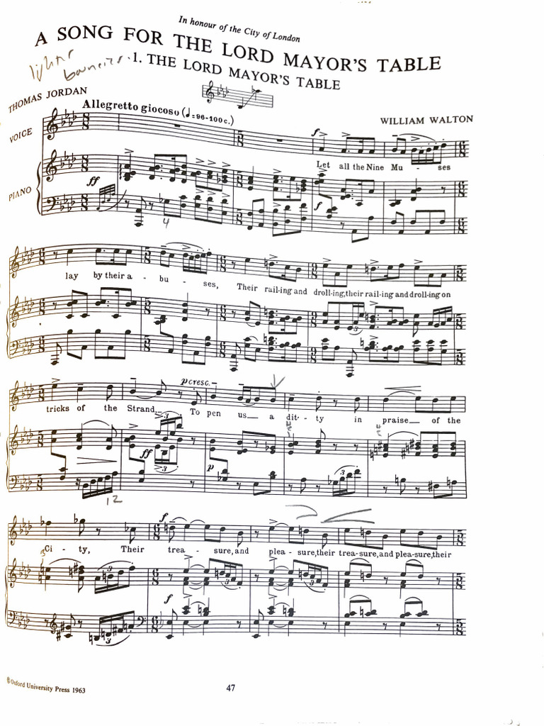 A Song For The Lord Mayor's Table | PDF