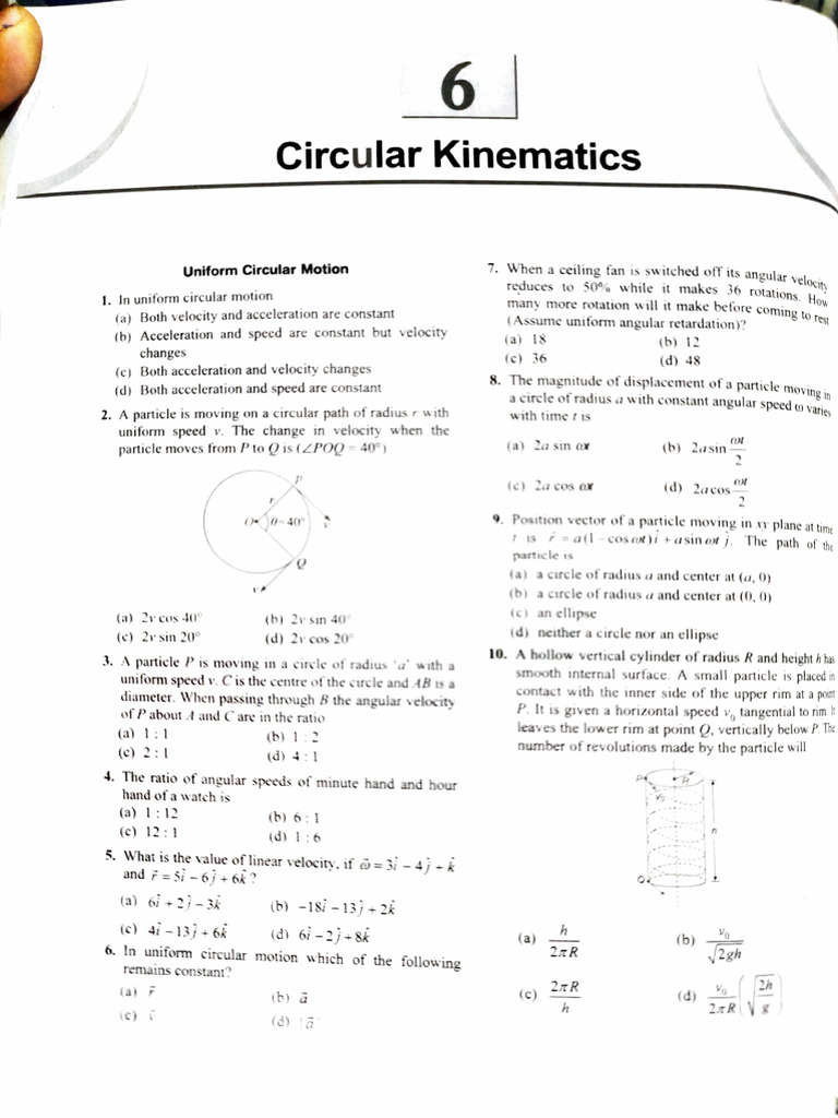 Circular Kinematics Q. Kosh | PDF | Acceleration | Kinematics
