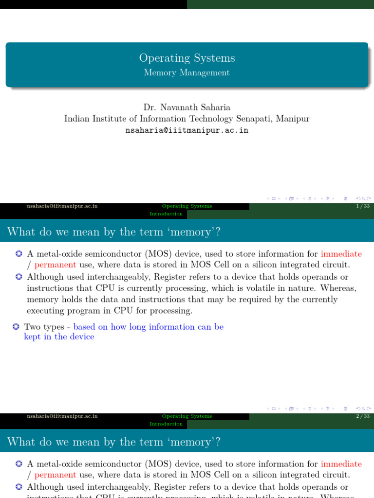 3 1 Memory Management | PDF | Computer Data Storage | Library (Computing)