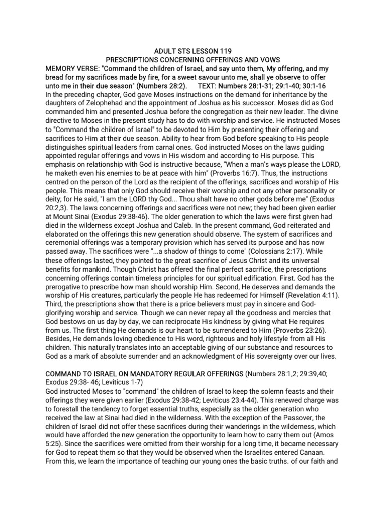 Offerings and Vows in Worship | PDF