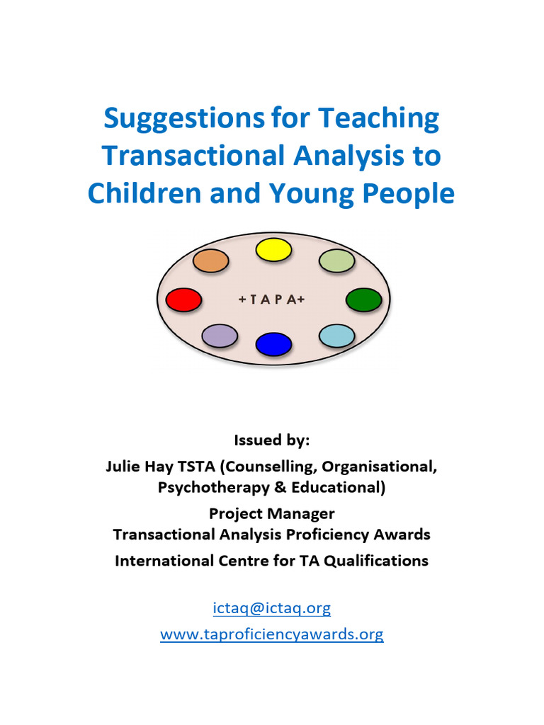 TAPA-Teaching-Suggestions-2020-Julie Hay | PDF | Self Concept | Teachers