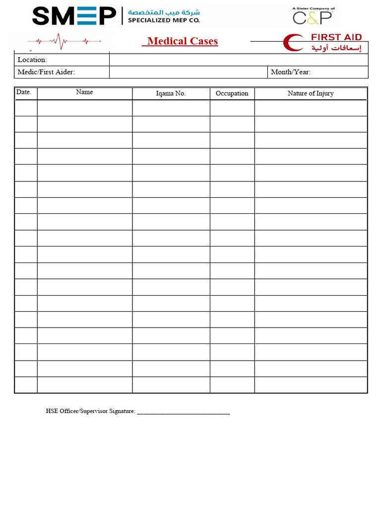 SMEP Medical - First Aid Cases | PDF | Finance & Money Management