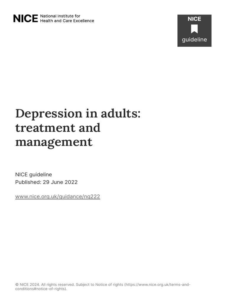 Depression in Adults - Treatment and Management | PDF | Major ...