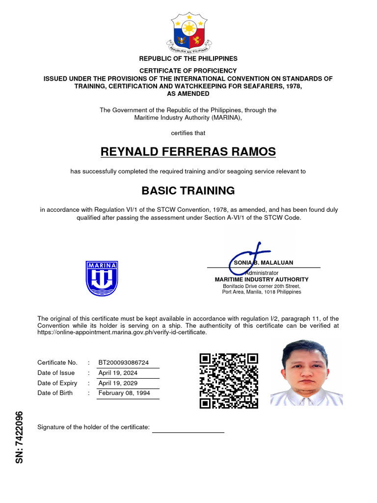 Reynald Ferreras Ramos: Basic Training | PDF