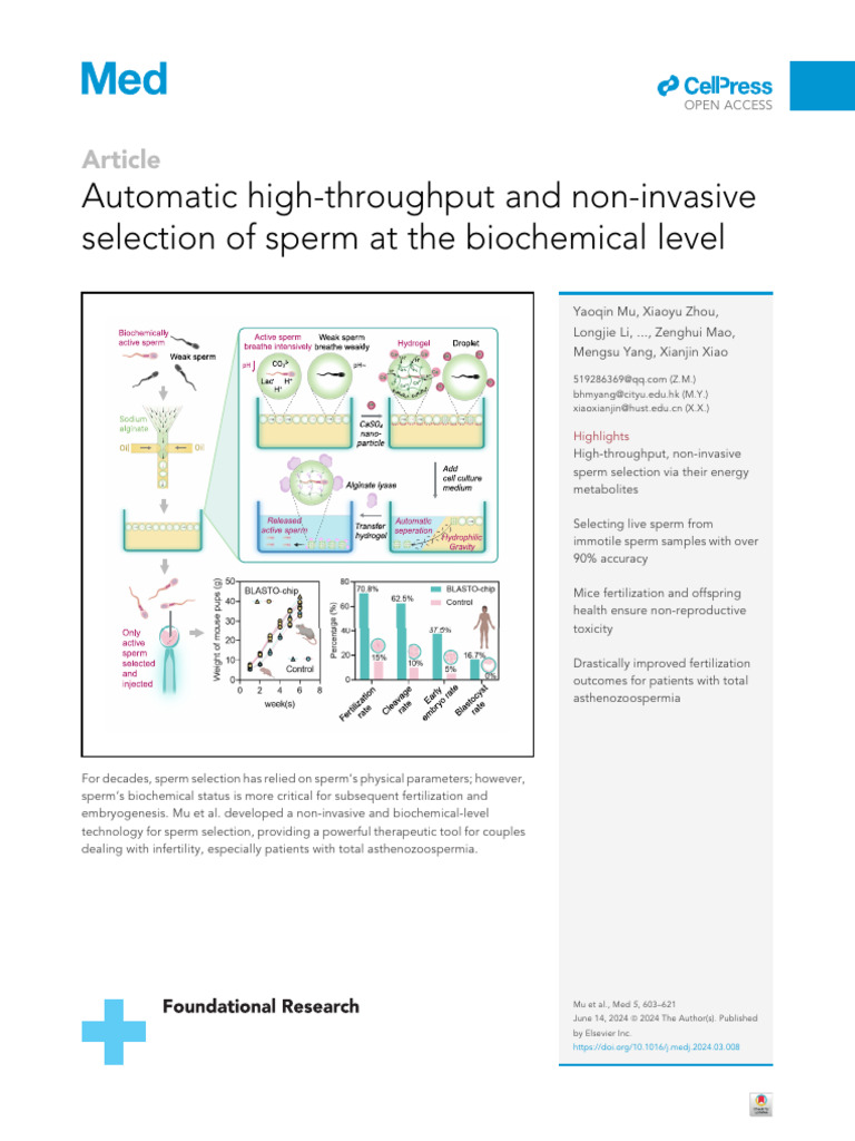 Automatic High Throughput and Non Invasive Selecti | PDF ...