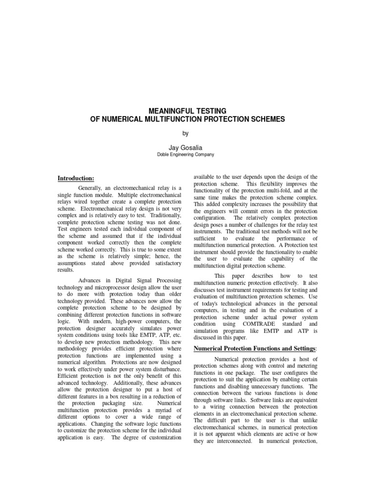 SE245 DOBLE (MeaningfulTestingOfDigitalMultifunctionProtectionScheme ...