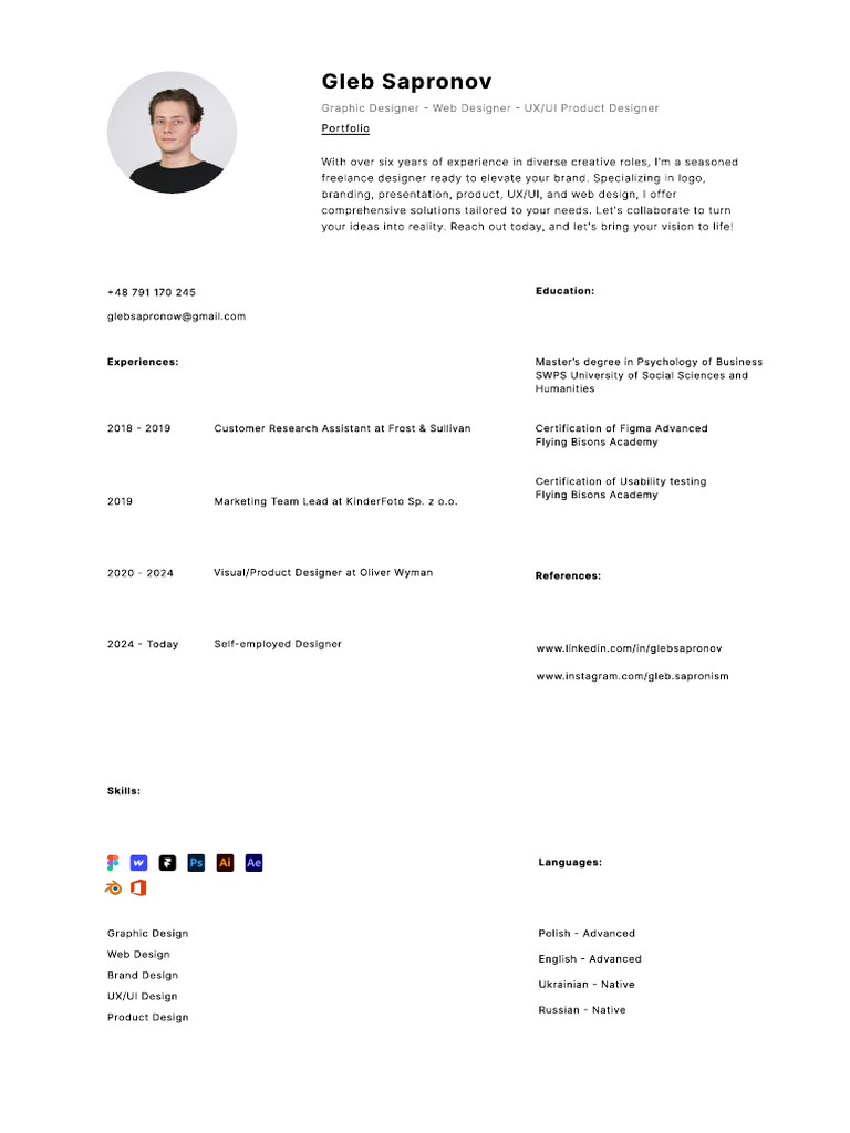 CV Sapronov | PDF | Systems Architecture | Computing