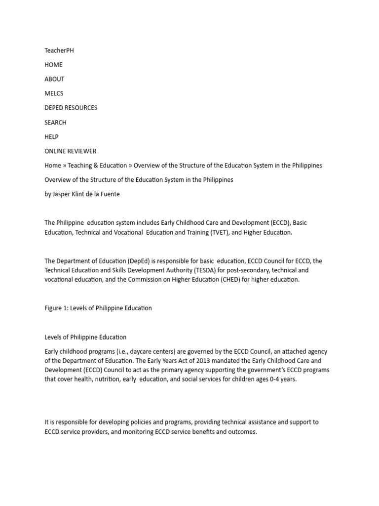 Organizational Structure - DePED, CHE | PDF