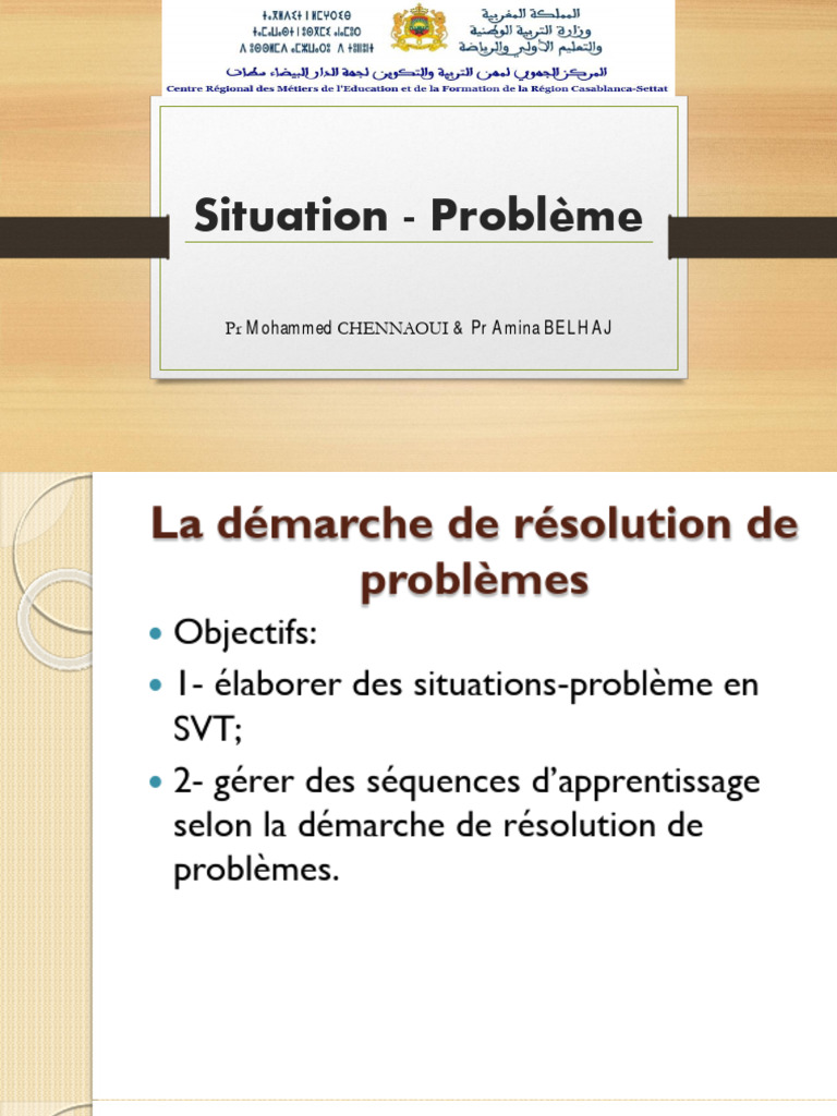 Élaboration de Situations-Problèmes en SVT | PDF | Pédagogie | Sciences ...
