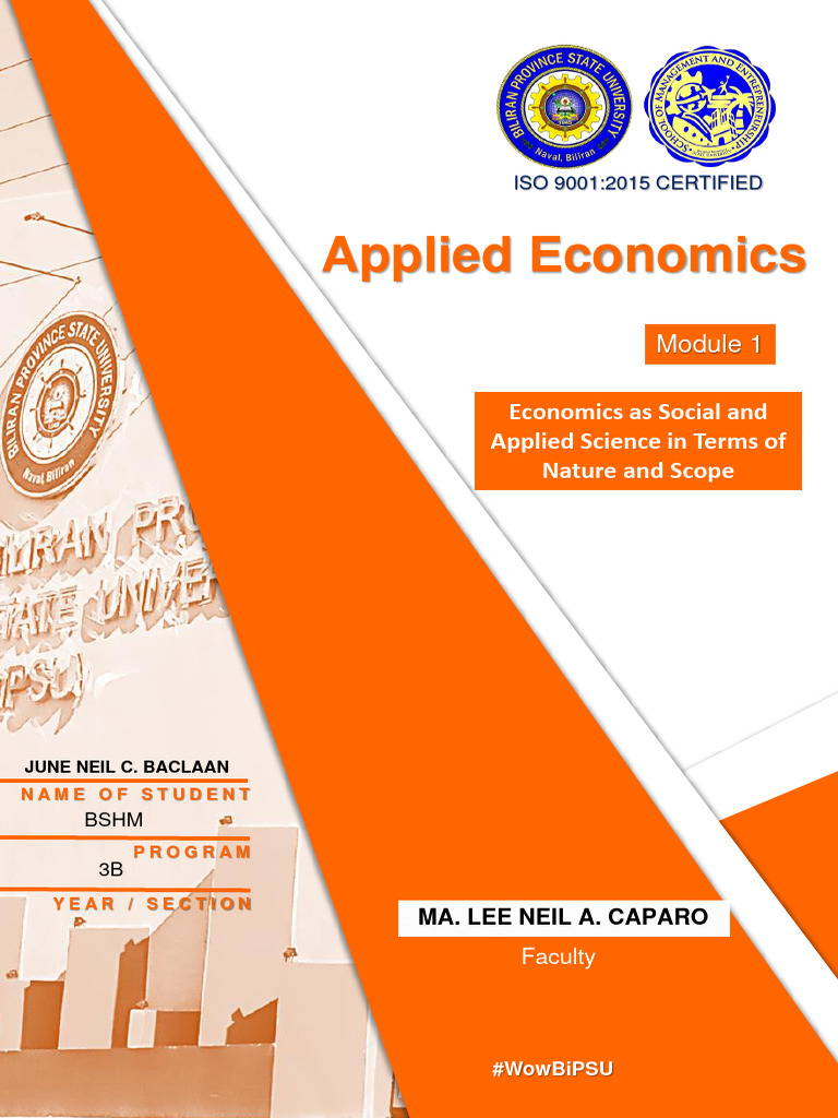 Applied Economics Module 1 | PDF | Economics | Macroeconomics