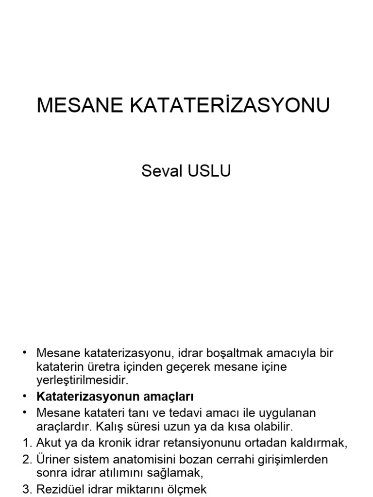 Mesane Kateterizasyonu | PDF