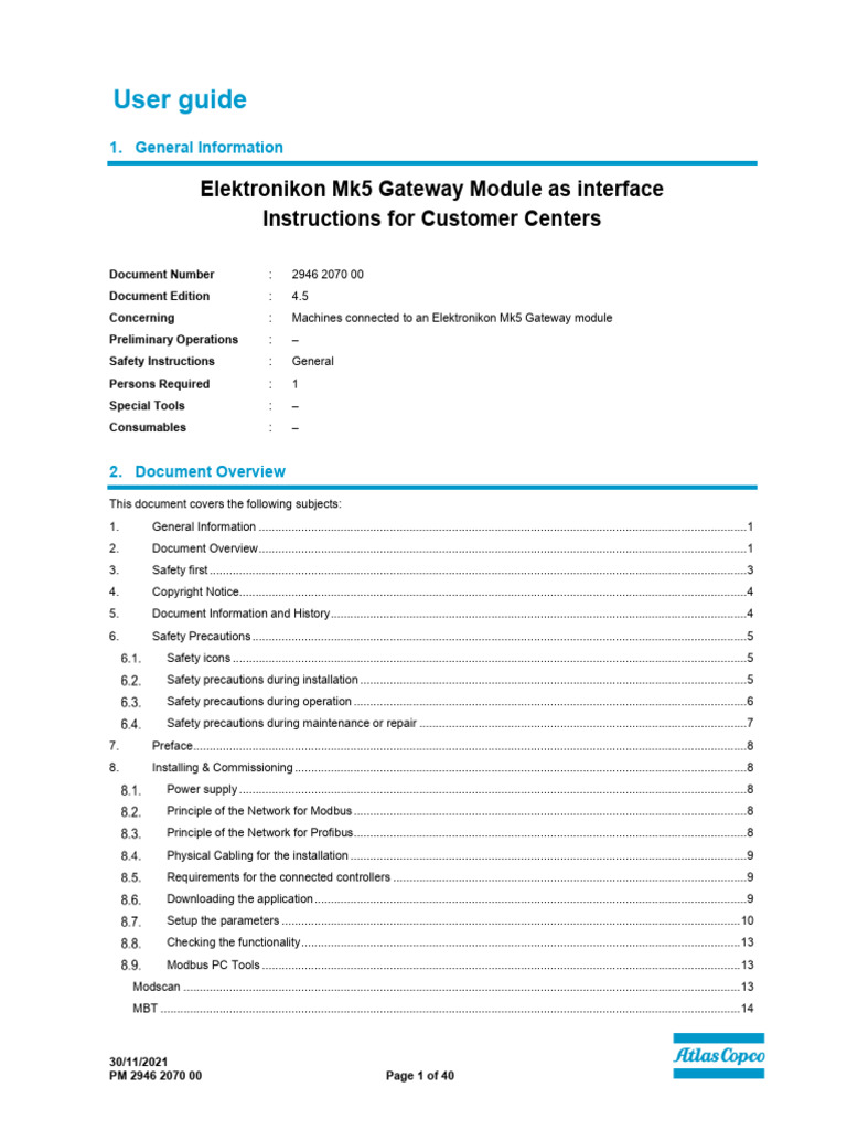Mk5 Gateway Instructions For Customer Center EN 2946207000 | PDF ...