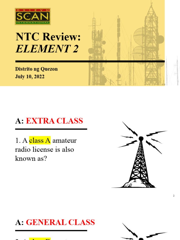 NTC Exam Reviewer with Answers | PDF | Radio | Amateur Radio