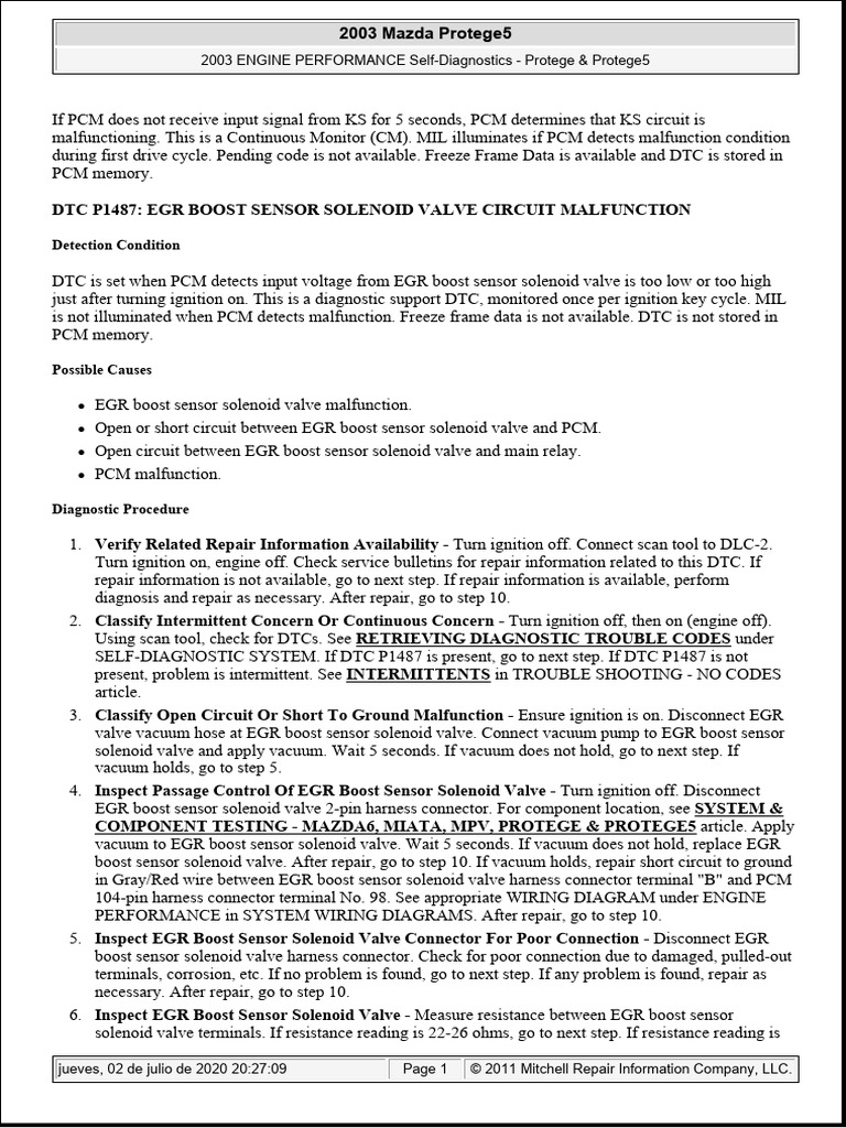 P1484 Mazda Protege 5 2003 | PDF | Electrical Connector | Electrical Engineering