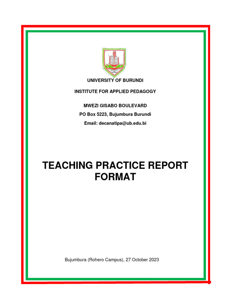 2023 Teaching Practice Report Format Ipa | PDF | Teachers | Swot Analysis