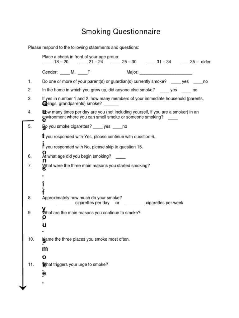 Smoking Habits and Influences Survey | PDF