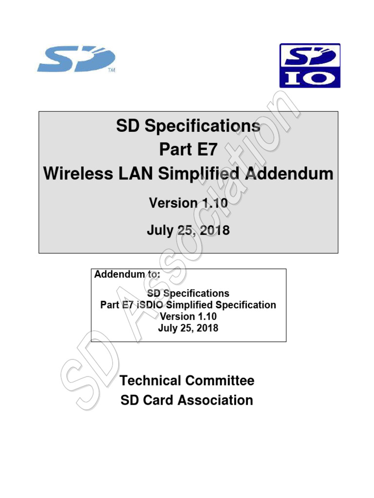 PartE7 Wireless LAN Simplified Addendum Ver1.10 | PDF | Computing | Computer Networking