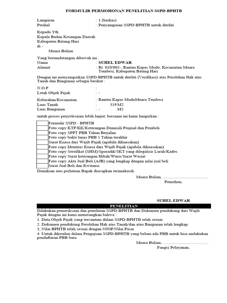 Formulir BPHTB | PDF