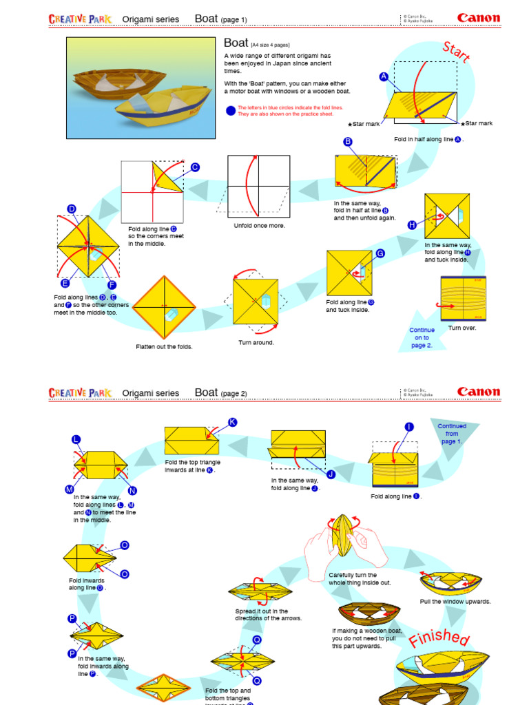 Boat e A4 | PDF | Origami | Paper Folding