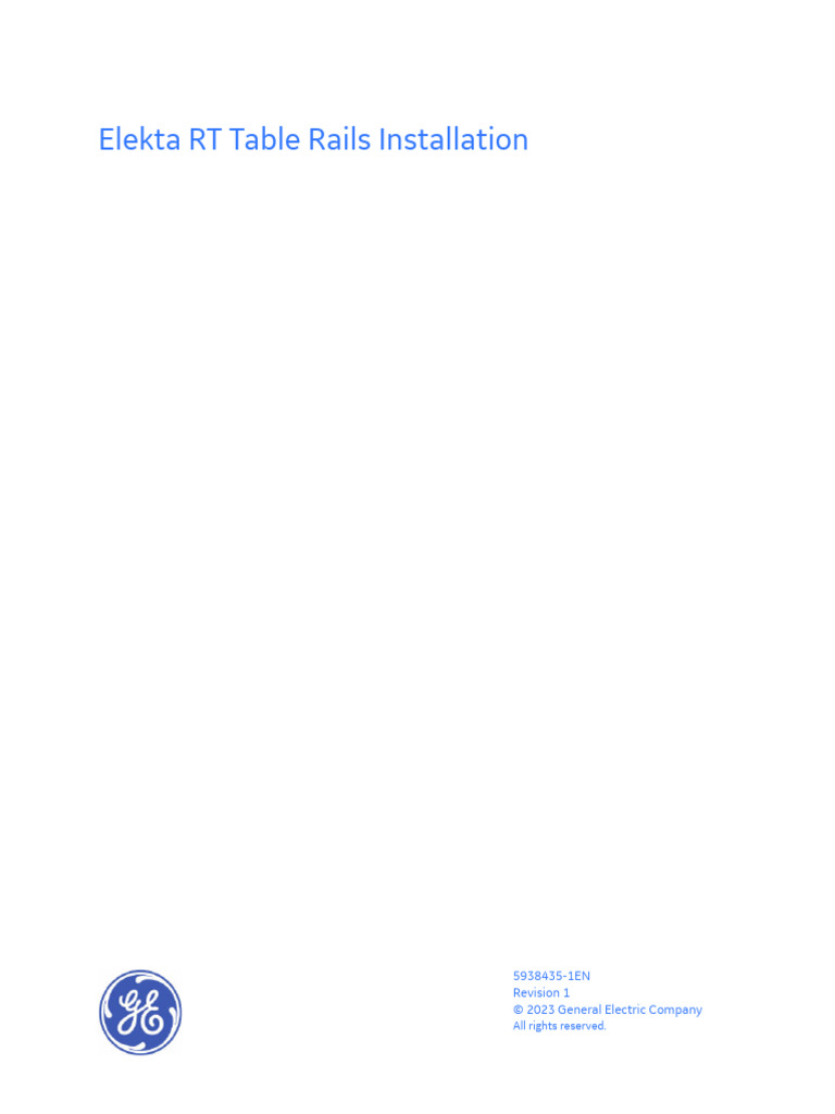 Elekta RT Table Rails Installation_IM_5938435-1EN_1 | PDF