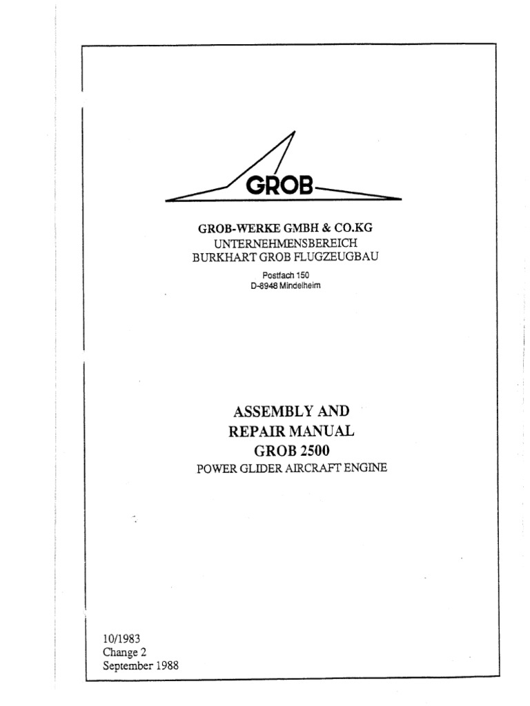 Grob 2500 Engine Repair Manual | PDF