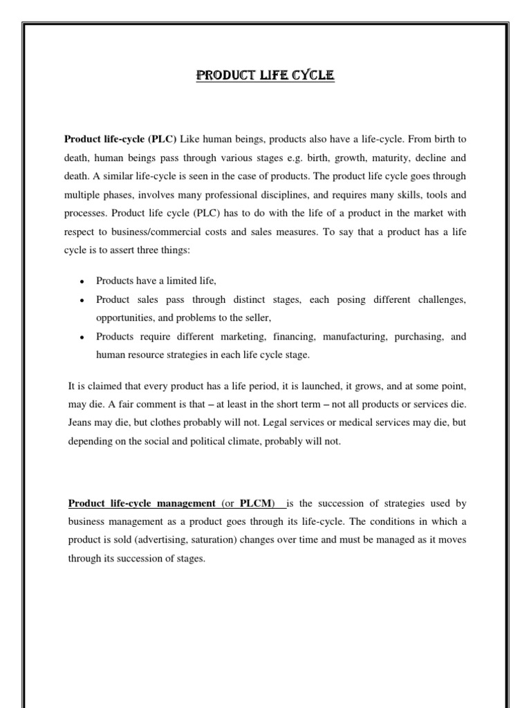 Product Life Cycle | PDF | Product Lifecycle | Profit (Economics)