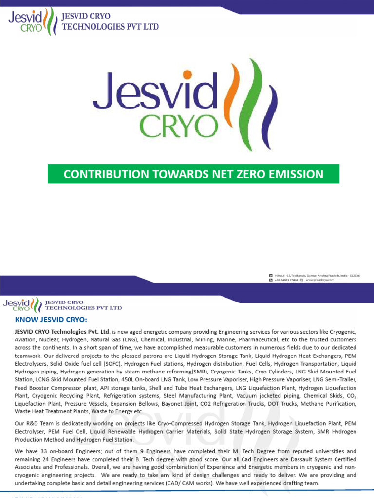 Company Profile - Jesvid Cryo Technologies PVT Ltd. | PDF | Liquefied ...