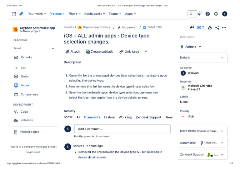 (GNMA-1005) iOS - ALL Admin Apps - Device Type Selection Changes ...