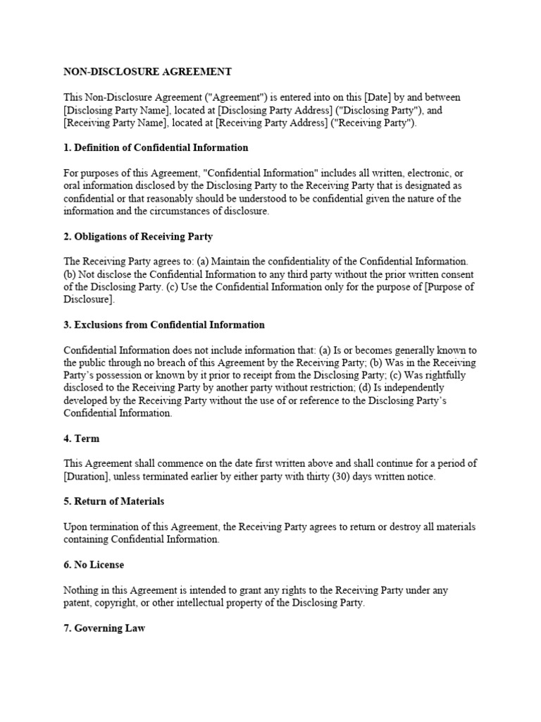 General Non-Disclosure Agreement | PDF | Non Disclosure Agreement ...