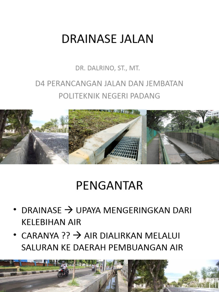 Pengantar Perencanaan Saluran Drainase Jalan | PDF