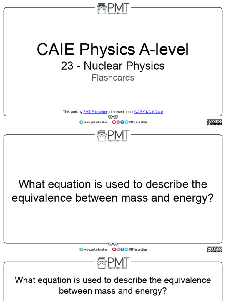 A-Level Nuclear Physics Flashcards | PDF | Radioactive Decay | Nuclear ...