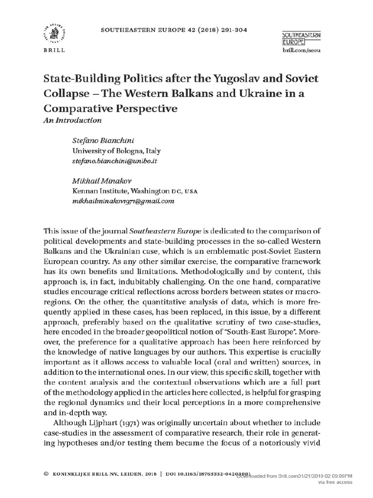 3-Bianchini & Minakov 2018 State-Building Politics After The Yugoslav and Soviet Collapse | PDF ...