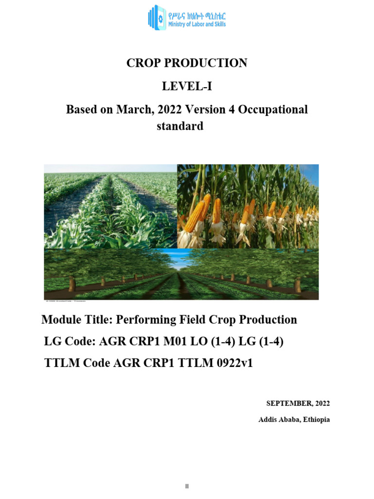 1-M-Field Crop Production | PDF | Soil | Occupational Safety And Health