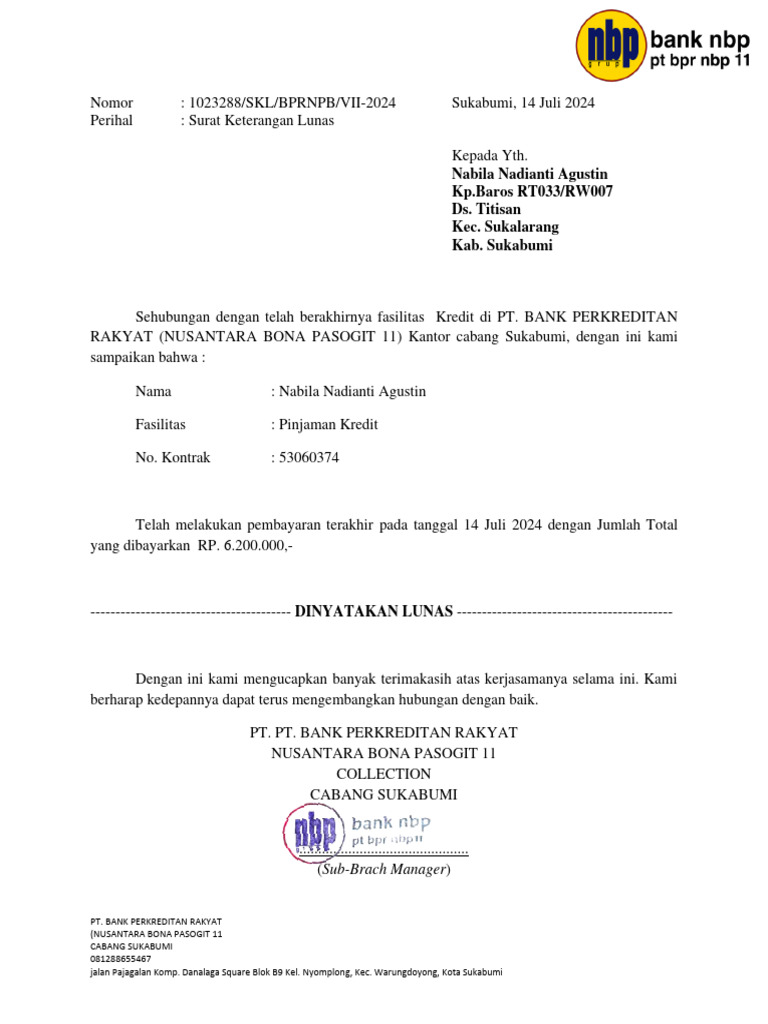 Nabila BPR NPB | PDF